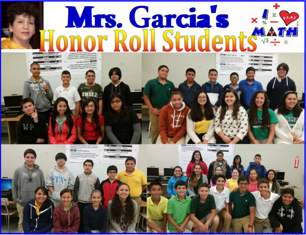 Honor Roll – 1st Six Weeks | MS GARCIA MATH